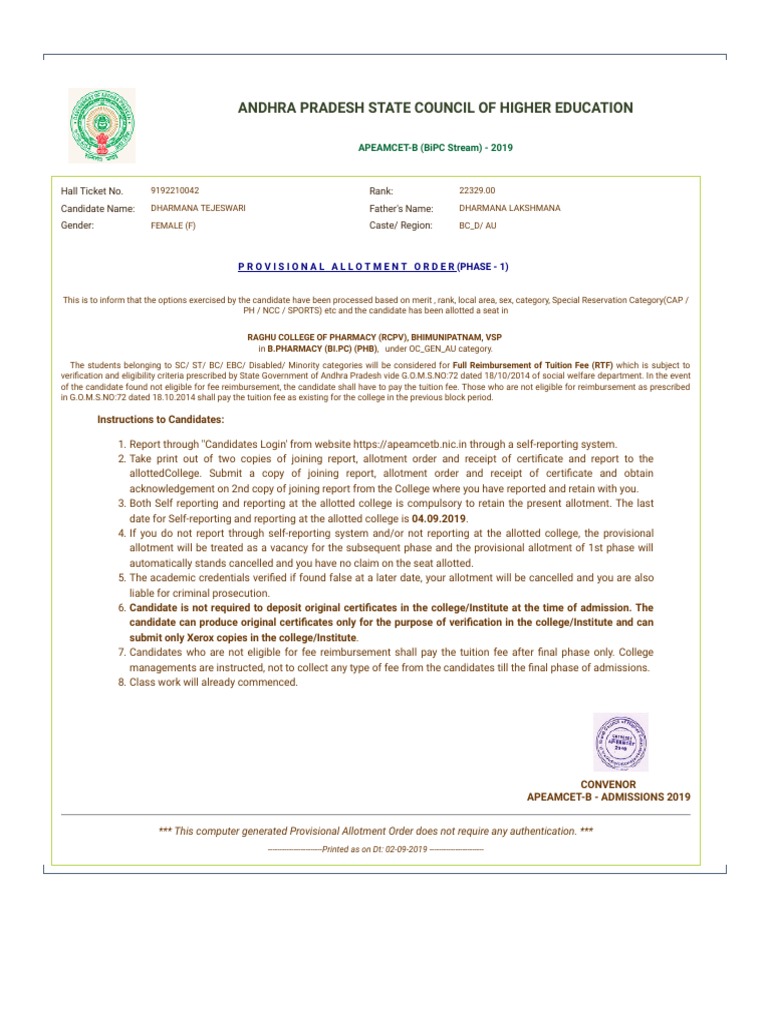 Andhra Pradesh State Council of Higher Education | PDF | Learning ...