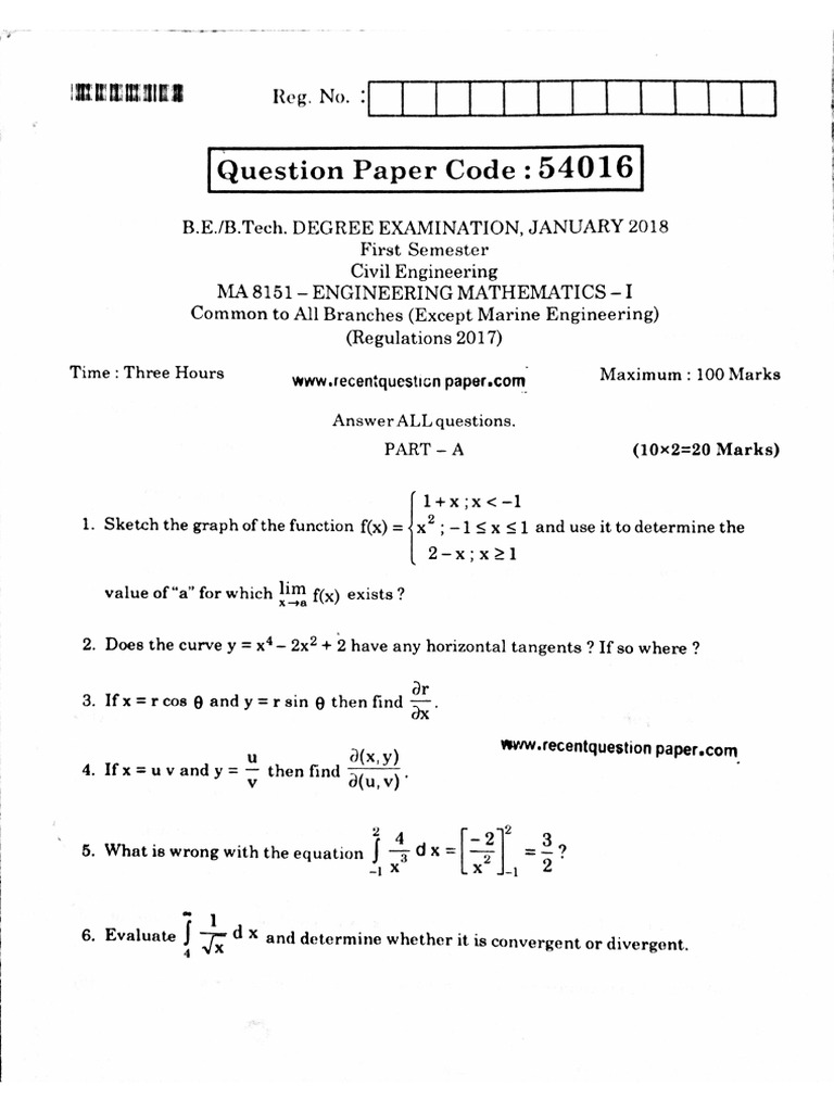 MA8151 Engineering Mathematics 1 PDF | PDF