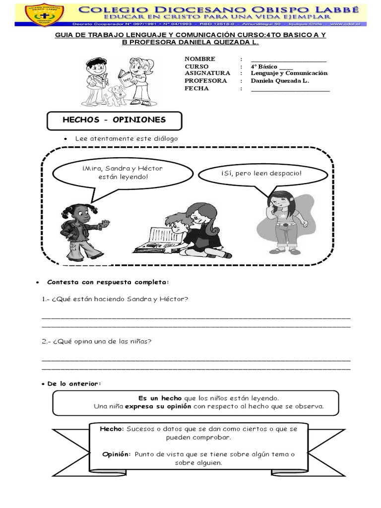 Hechos y Opiniones para 4to Básico | PDF | Chile | Naturaleza