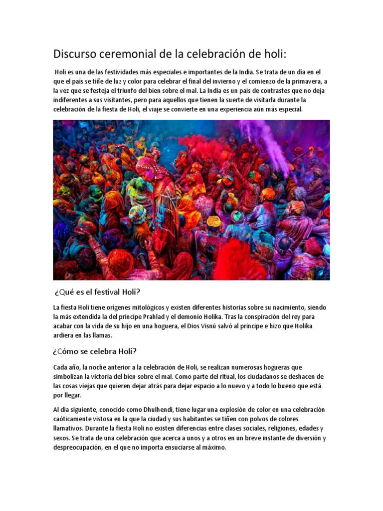Discurso Ceremonial de La Celebración de Holi | PDF | Jainismo ...