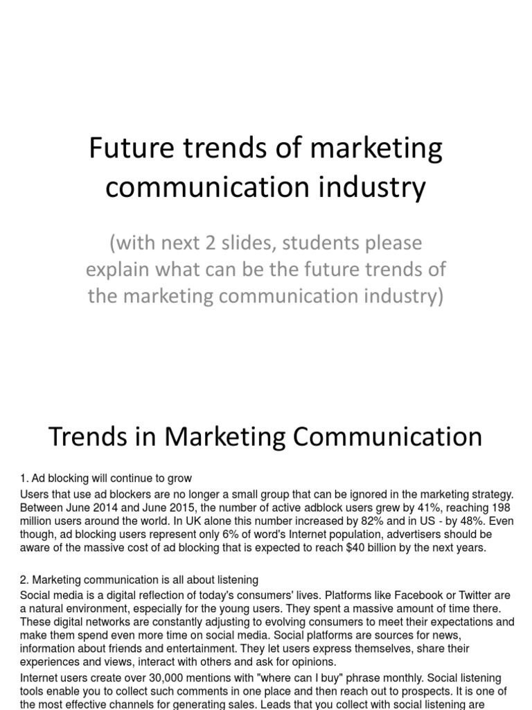 Develop And Apply Knowledge Of Marketing Communication Industry Pdf