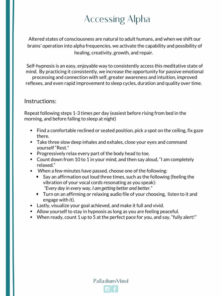 Easy Steps To Accessing Alpha State | PDF