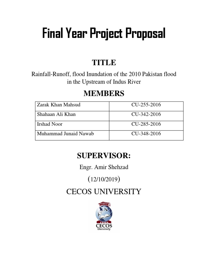 Final Year Project Proposal: Title | PDF | Flood | River