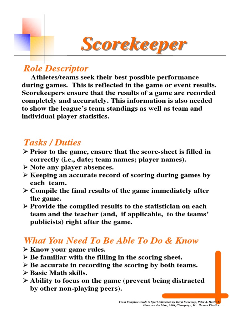 Es-Scorekeeper Poster | PDF