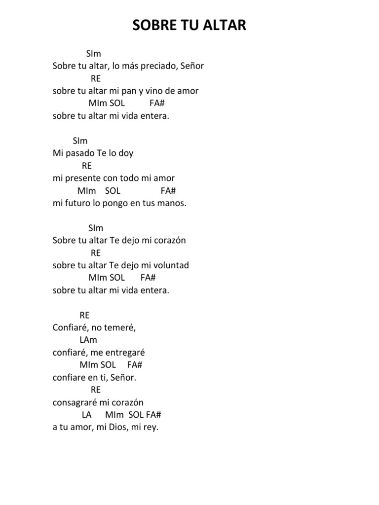 Sobre Tu Altar | PDF