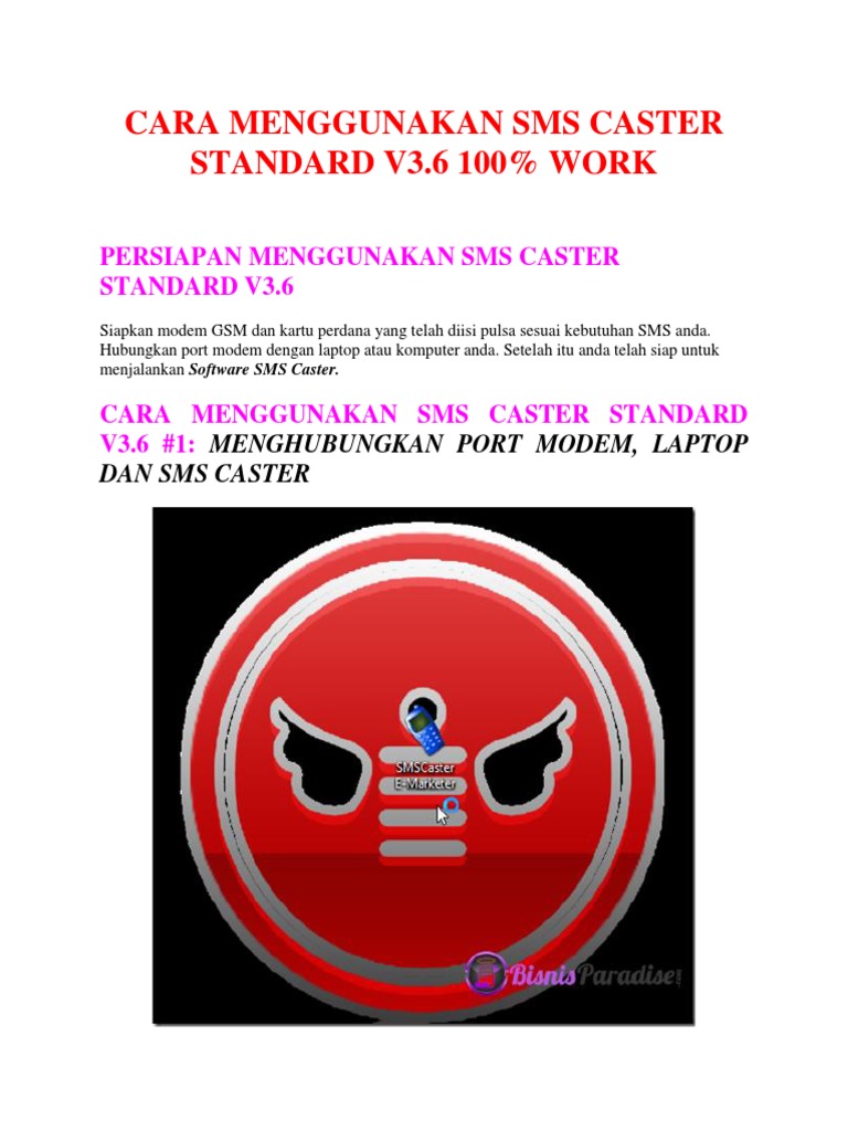 Cara Menggunakan Sms Caster Standard v3 | PDF