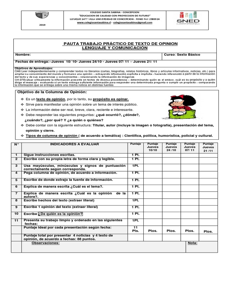 Pauta - Practico - de Columna de Opinion | PDF | Información | Ciencia ...