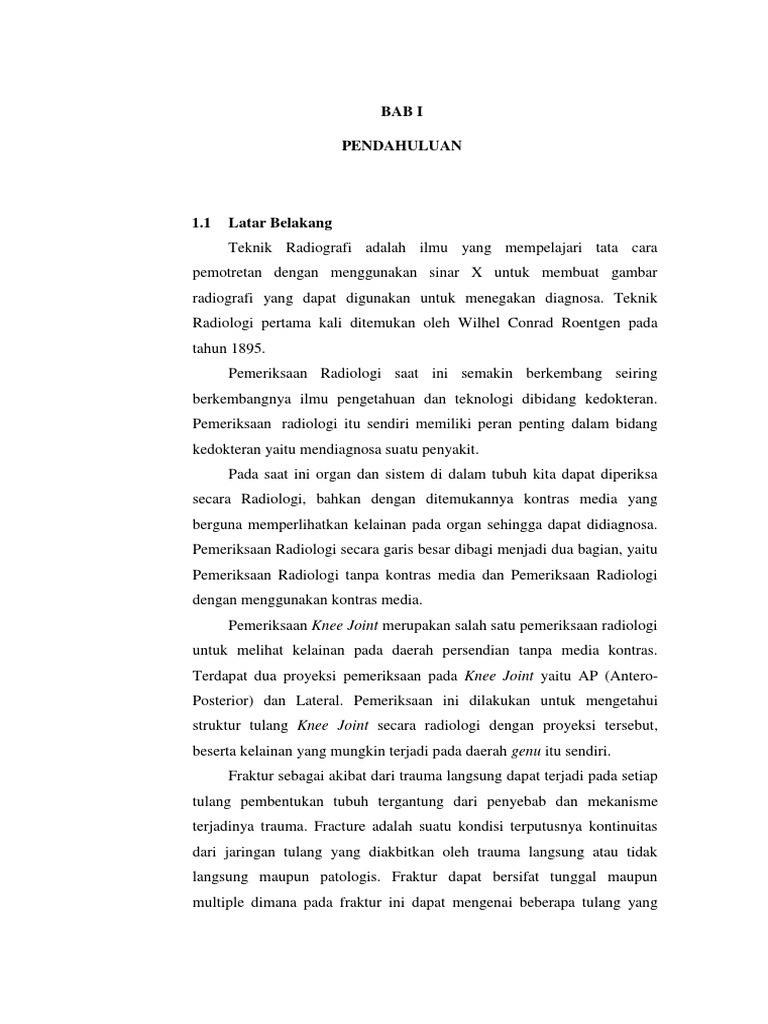 PEMERIKSAAN RADIOLOGI KNEE JOINT DENGAN KLINIS FRAKTUR EMINENTIA ...