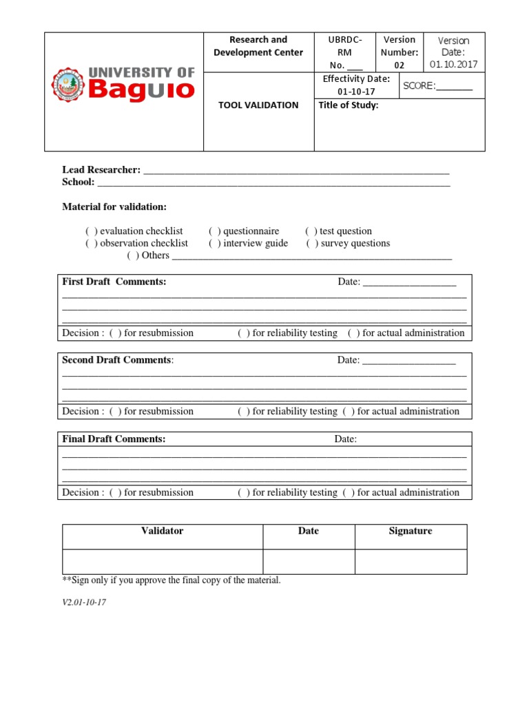 Form Tool Validation Checklist | PDF