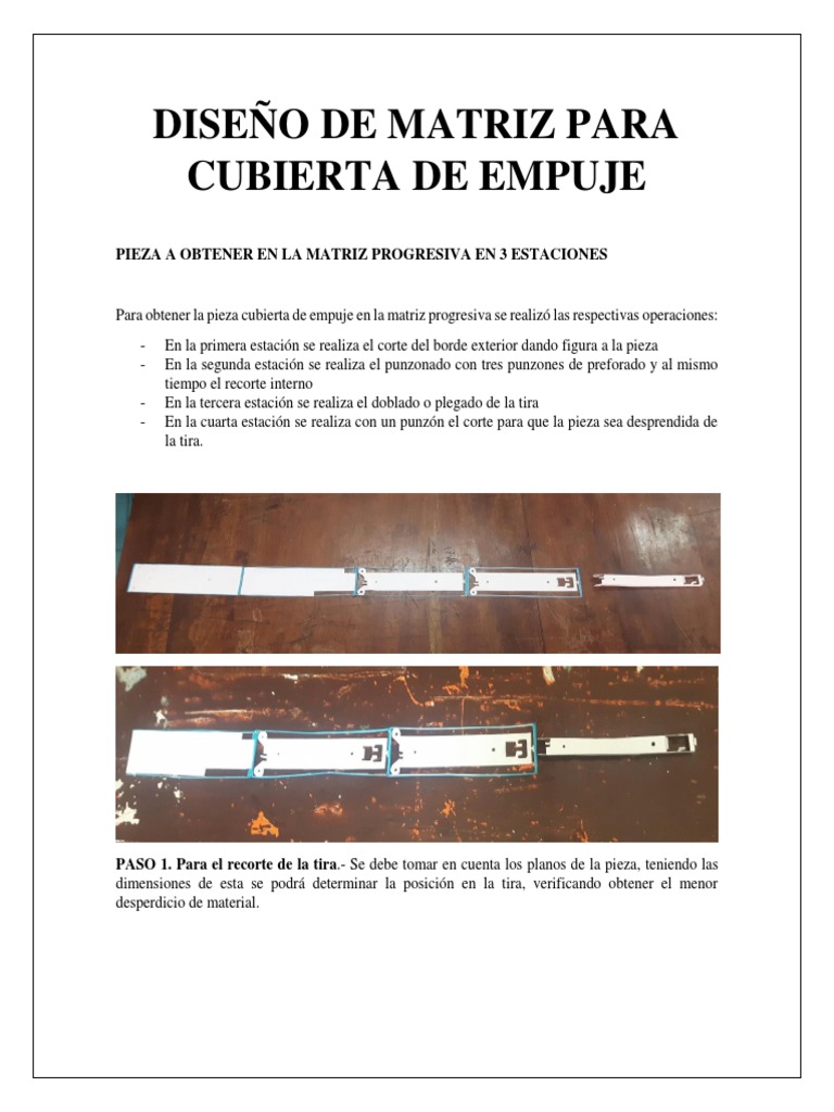 Diseño de matriz progresiva para la fabricación de cubiertas de empuje ...