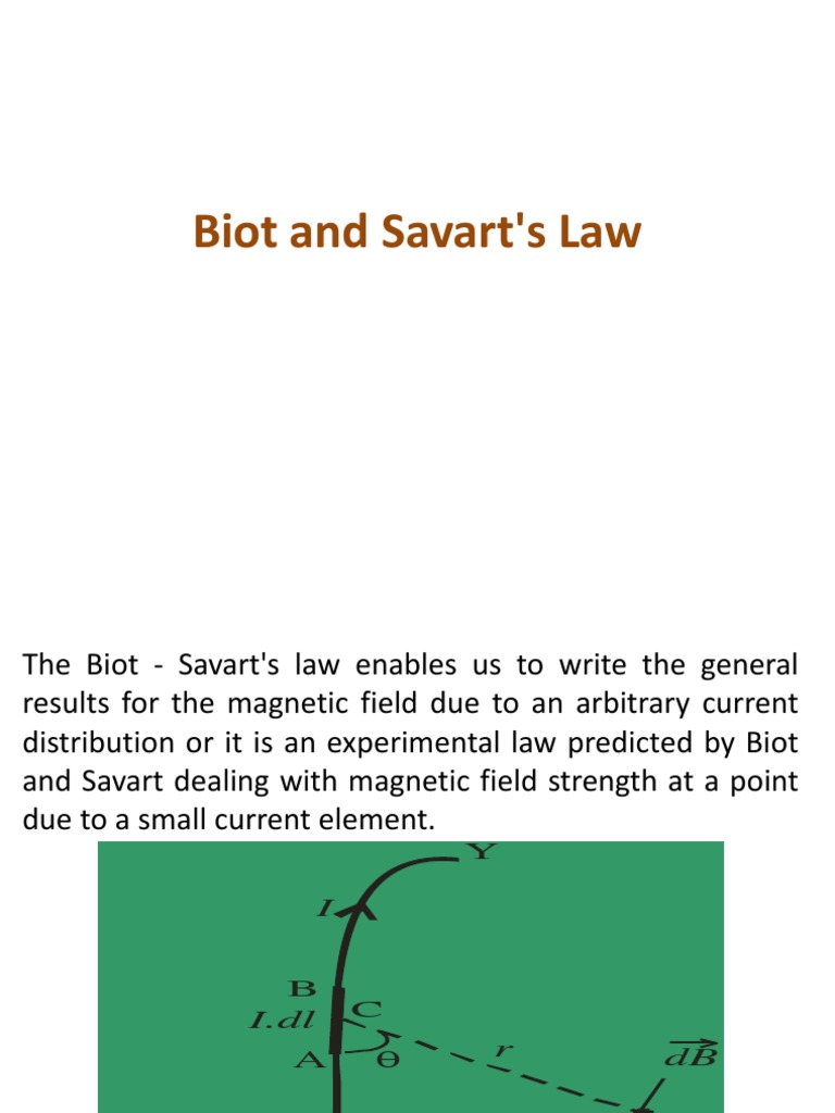 Biot and Savart - S Law | PDF | Magnetic Field | Electric Field
