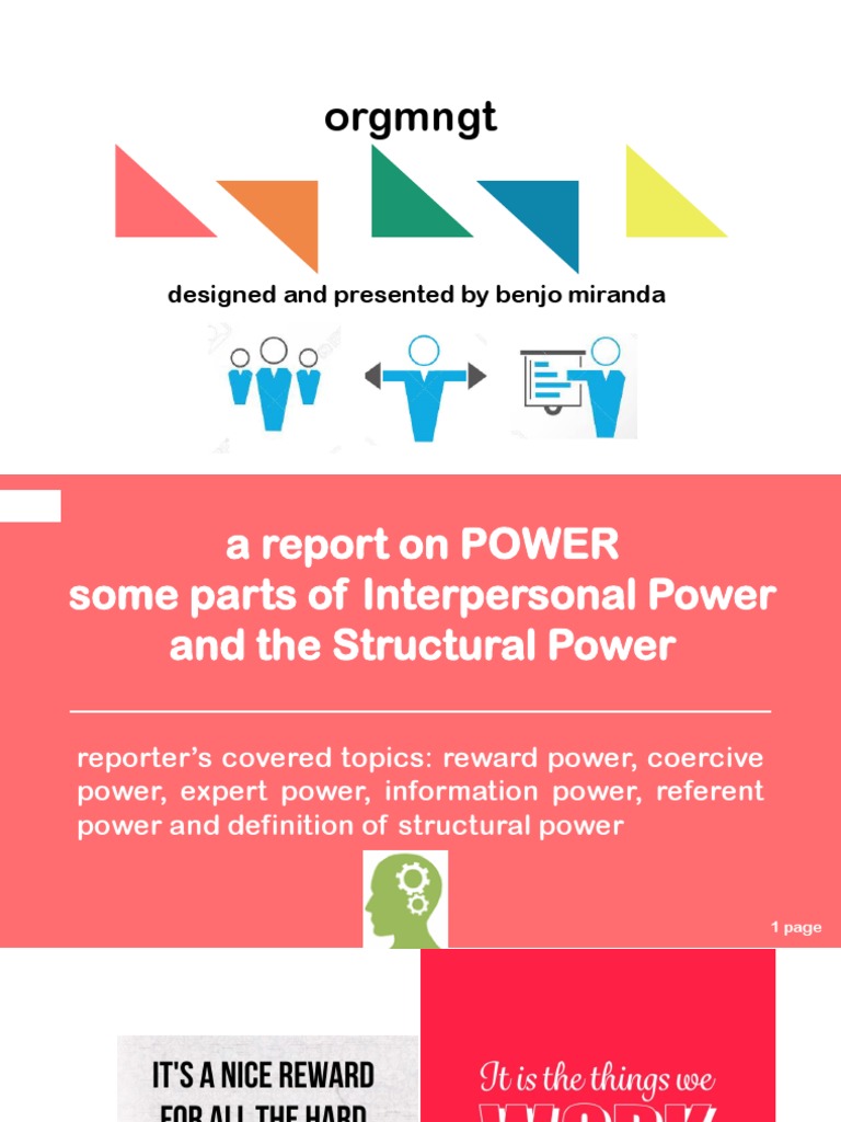 Power in Organization and Management Specifically, Interpersonal and ...