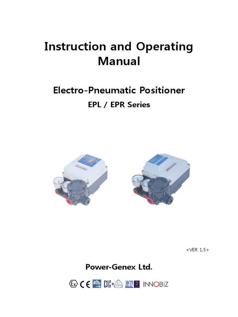 Instruction and Operating Manual: Electro-Pneumatic Positioner | PDF ...