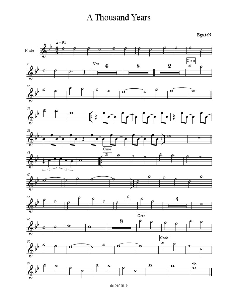 A Thousand Years: Flute | PDF