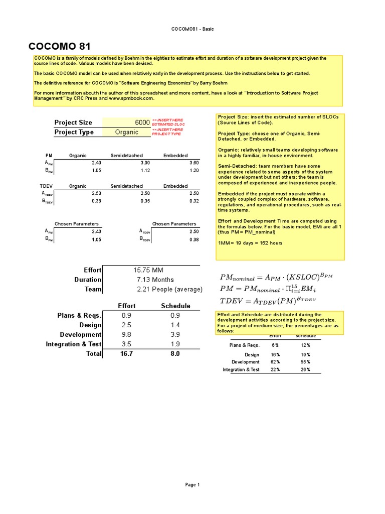 Cocomo 81: Project Size Project Type | PDF | Computer Programming | Software Development