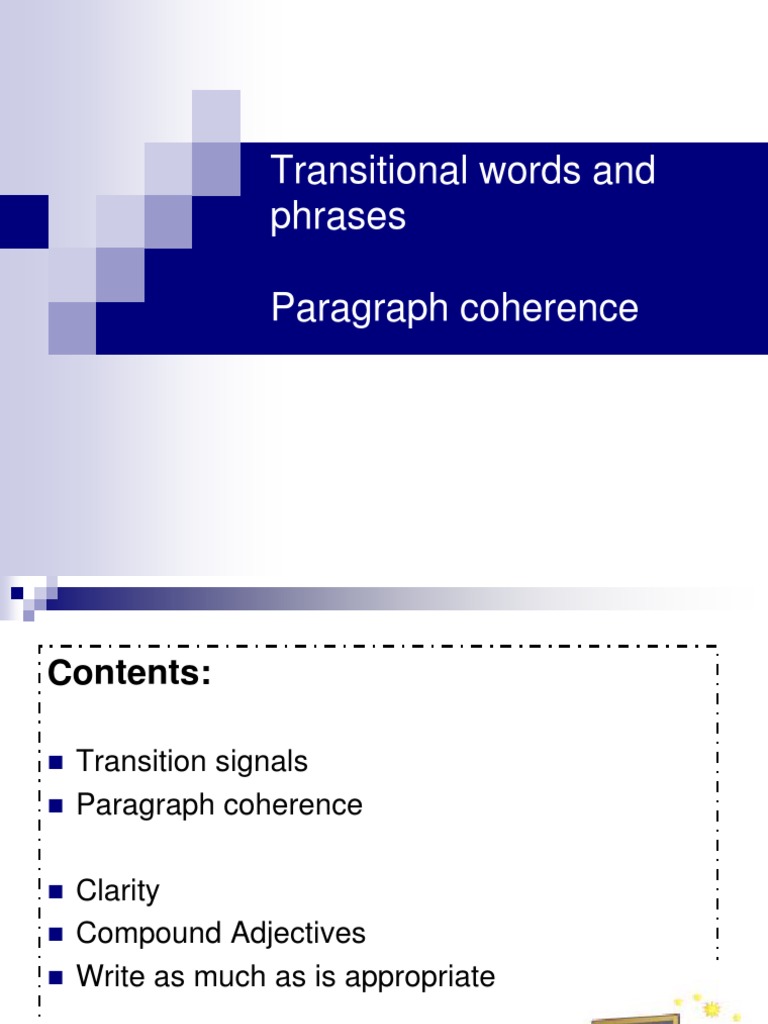 Transitional Words or Phrases and Paragraph Coherence | PDF | Adjective ...