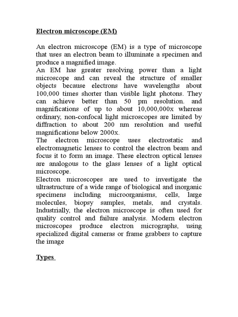 Electron Microscope | PDF