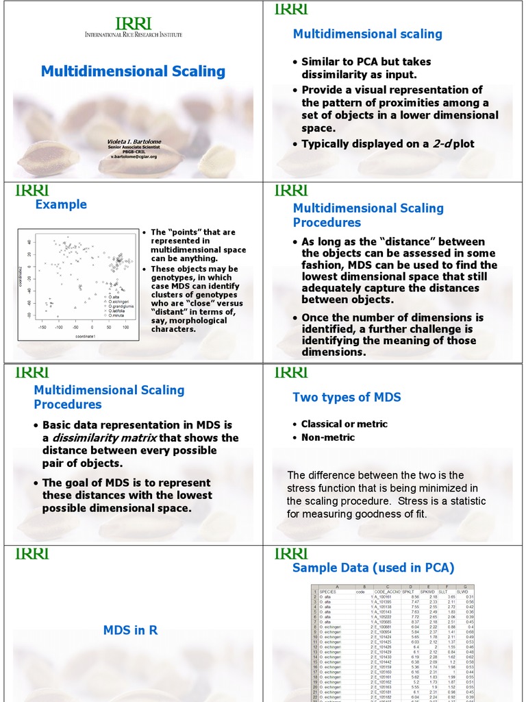 Intermediate R Multidimensional Scaling Analysis Algorithms 