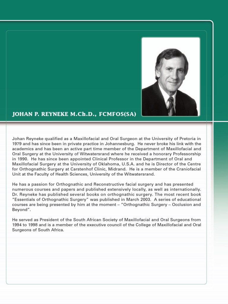 Johan P. Reyneke M.CH.D., Fcmfos (Sa) | Download Free PDF | Surgery ...