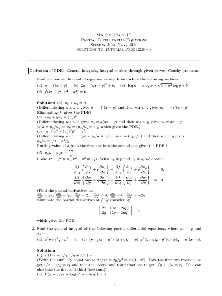 Solving Partial Differential Equations: Characteristics, Integral Surfaces, and Cauchy Problems ...
