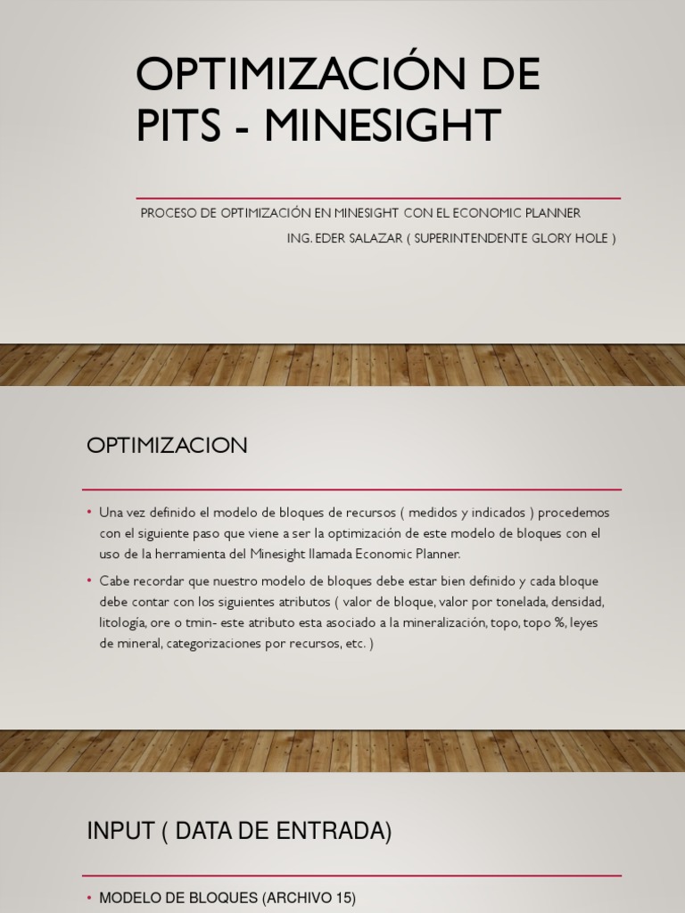 Optimización de Pits - Minesight | PDF | Informática y tecnología de la información | Business