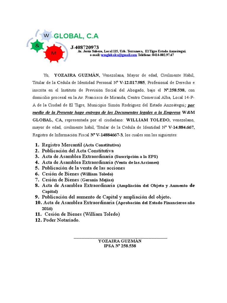 Carta Dirigida Al Ince para La Inscripcion | PDF