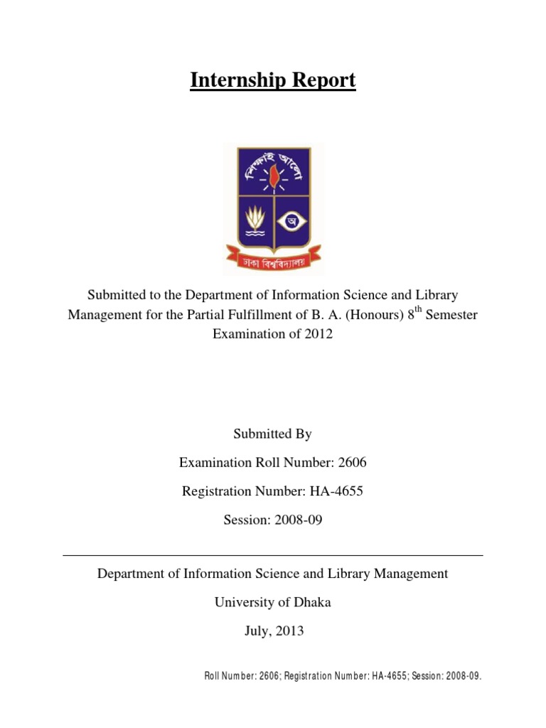 Internship Report | PDF | Microform | Libraries