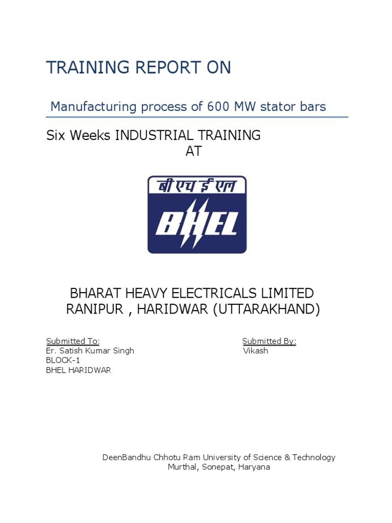 Bhel Training Report-1 | PDF | Insulator (Electricity) | Electromagnetism