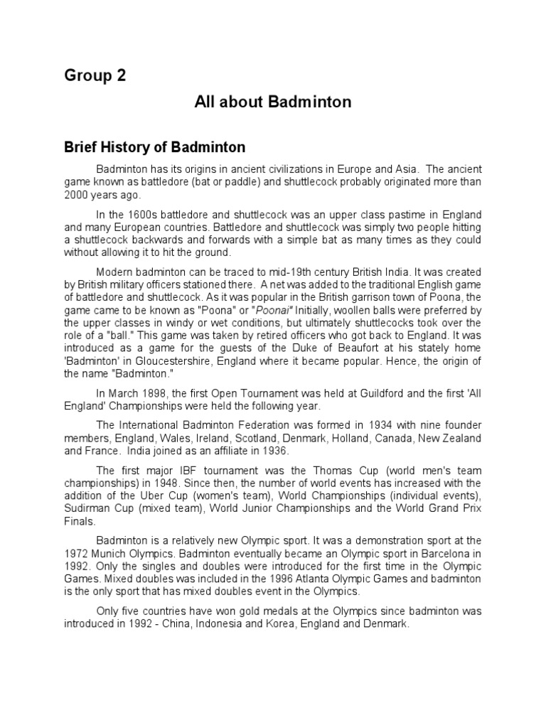 Badminton | PDF | Physical Fitness | Racquet Sports