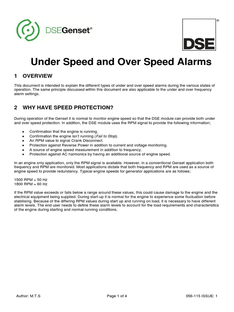 056-116 Underspeed and Overspeed PDF | PDF | Alternating Current ...