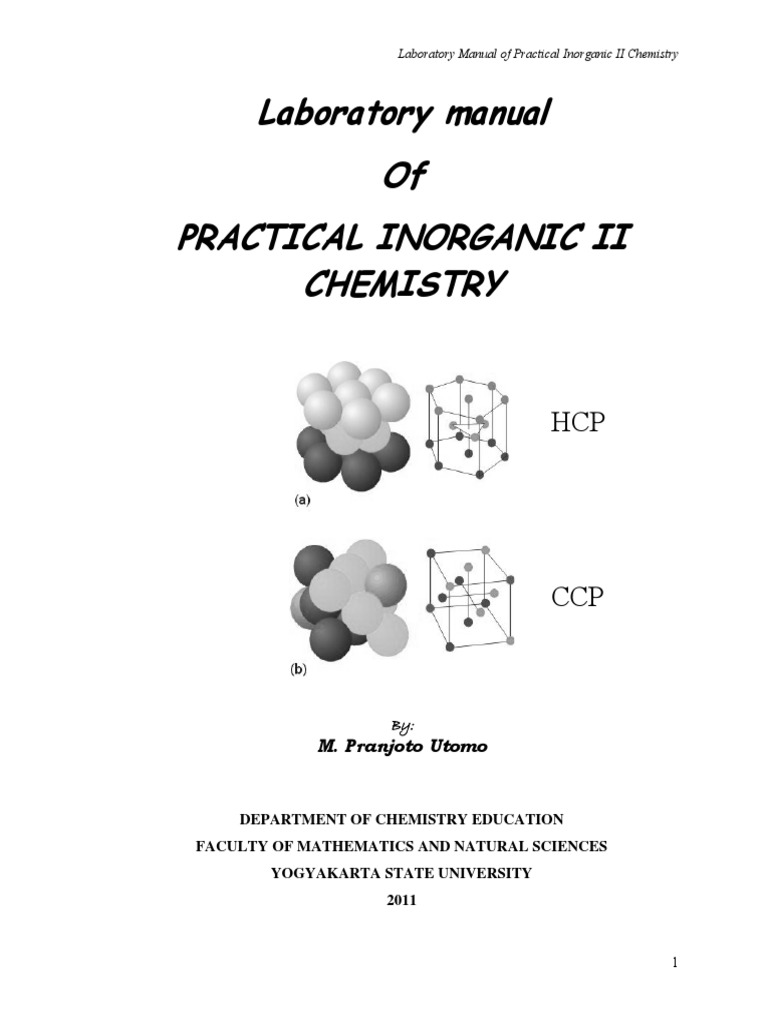 Inorganic 2 Labwork Manual PDF | PDF | Redox | Acid