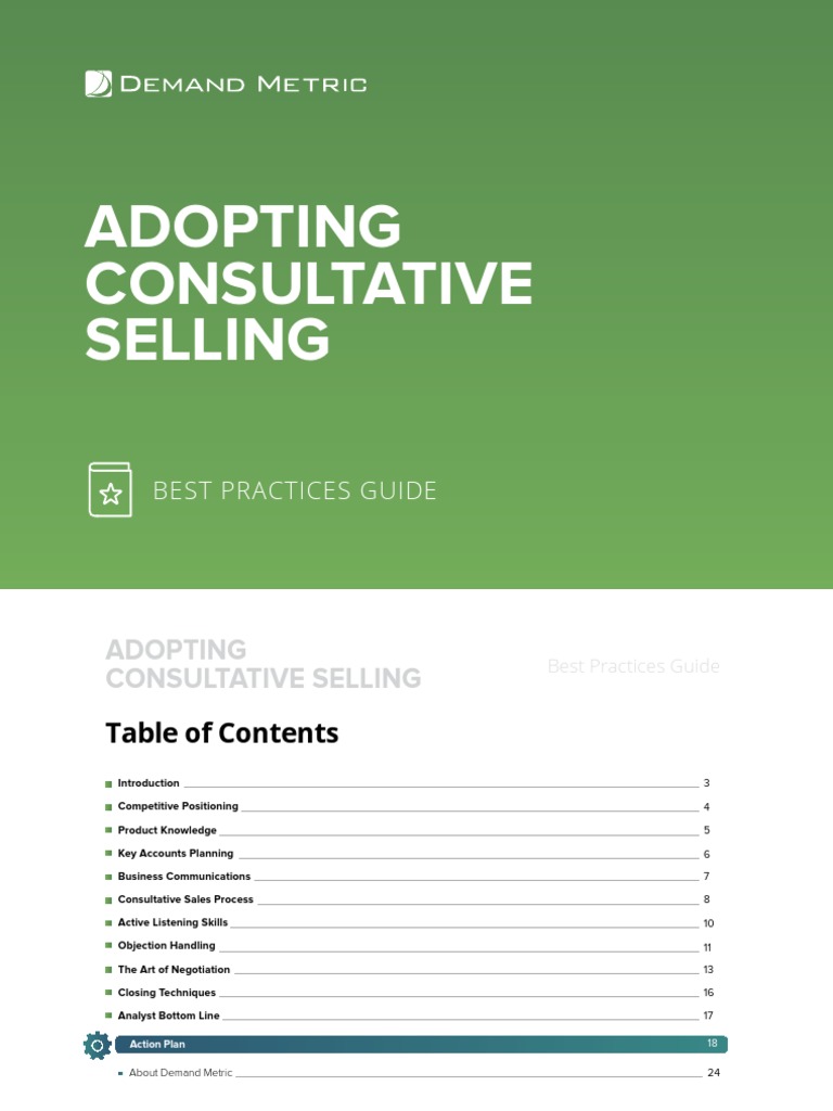 Adopting Consultative Selling Best Practices Guide | PDF | Sales ...