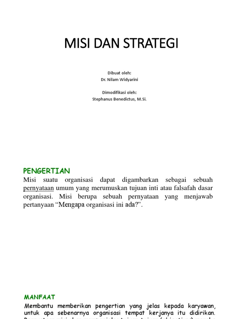 Visi, Misi, Strategi | PDF