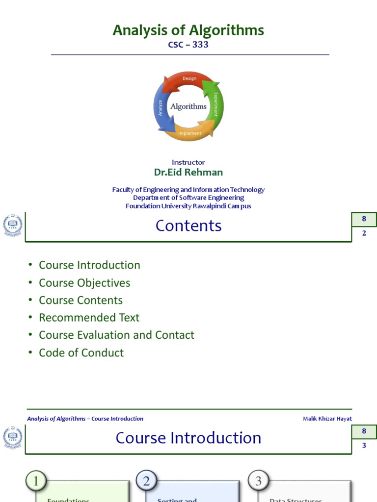 Analysis of Algorithms: DR - Eid Rehman | PDF | Time Complexity ...