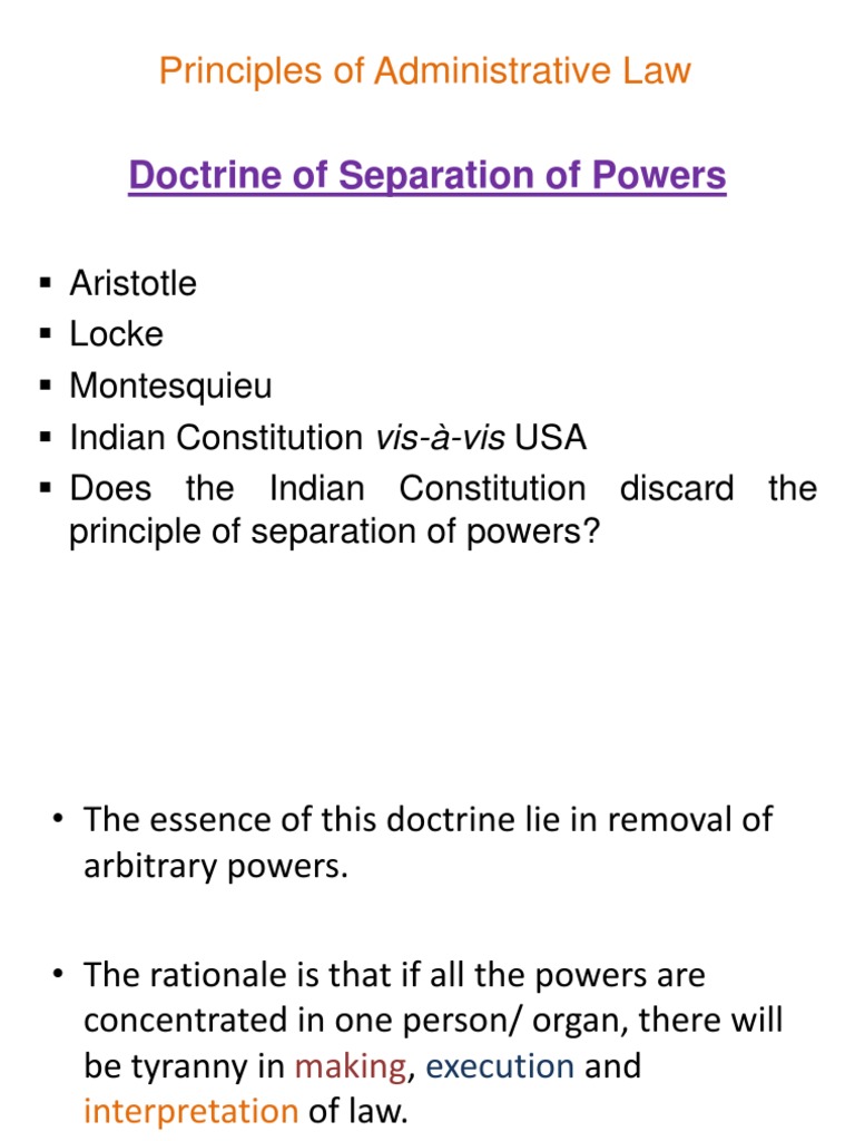 Separation of Powers in Indian Law | PDF | Separation Of Powers ...