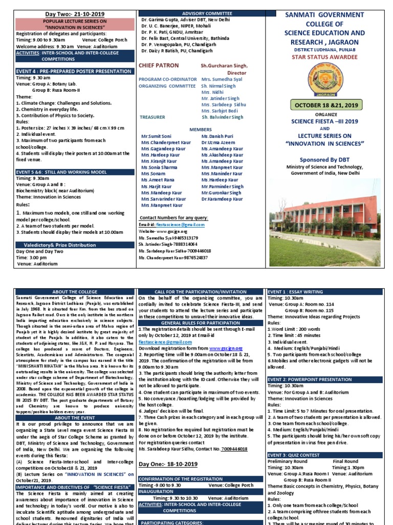 Brochure Science Fiesta 3 | PDF | Inquiry | Science
