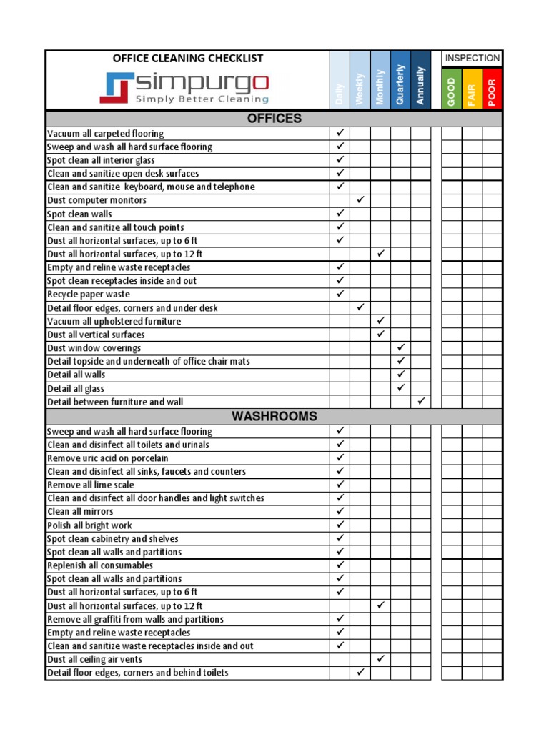 Office Cleaning Checklist