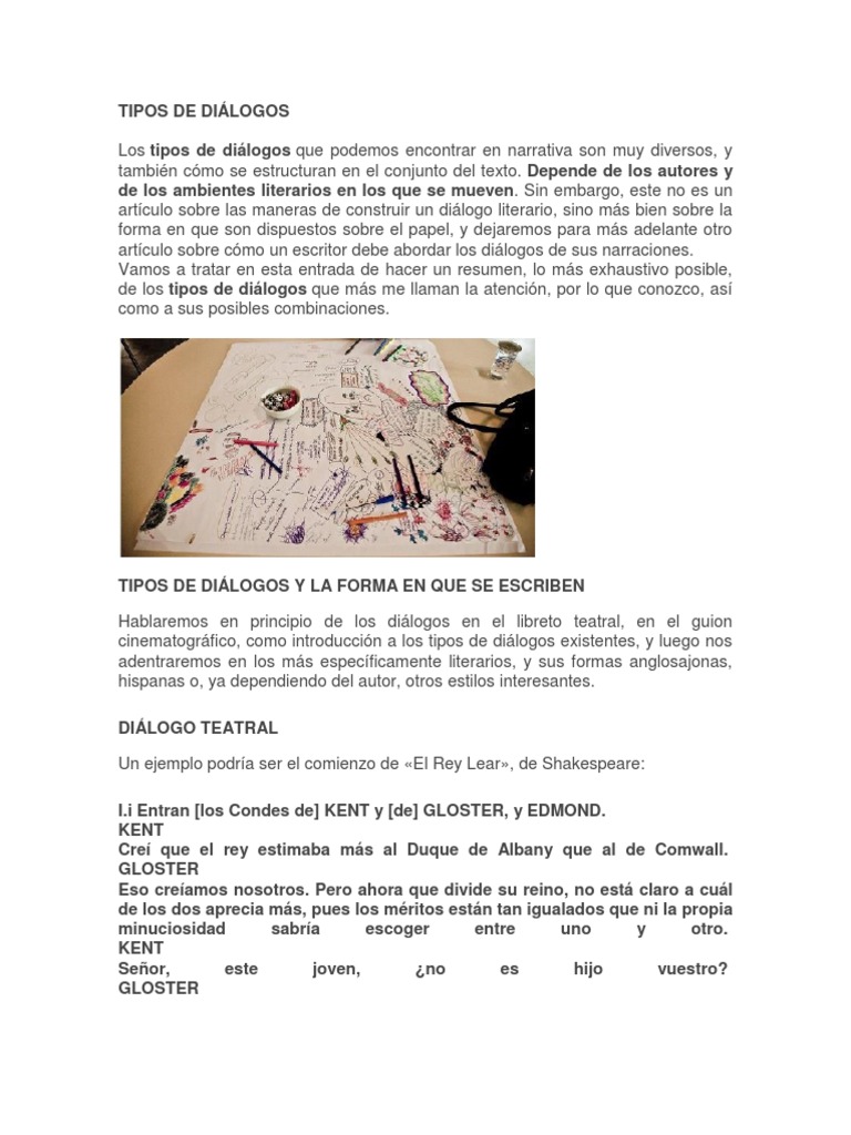 Tipos de Diálogos | PDF | Guión | Teatro