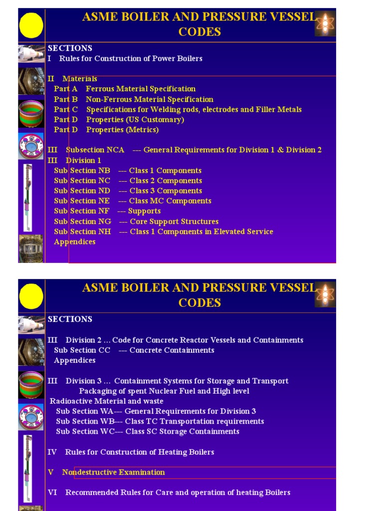Asme Boiler and Pressure Vessel Codes: Sections | Download Free PDF ...