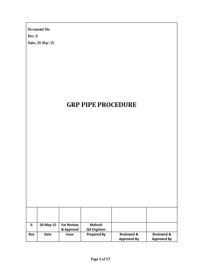 Fabrication of GRE Piping PDF | PDF | Adhesive | Pipe (Fluid Conveyance)