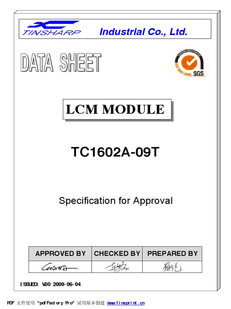 LCM Module: Industrial Co., LTD | PDF | Liquid Crystal Display | Backlight