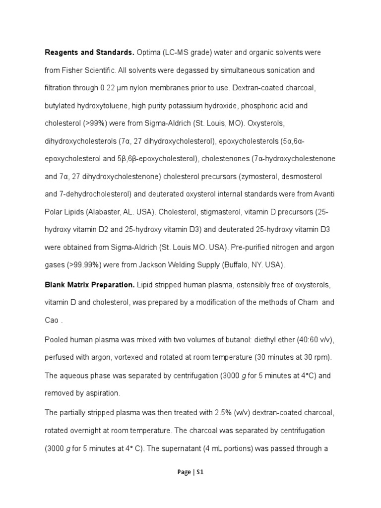 Reagents and Standards. Optima (LC-MS Grade) Water and Organic Solvents ...