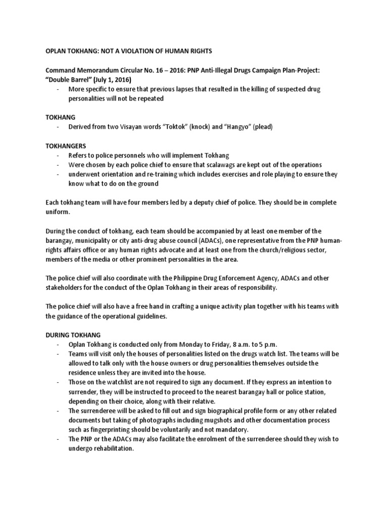 Oplan Tokhang | PDF | Virtue | Justice