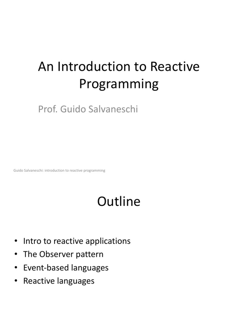 Introduction To Reactive Programming | PDF | Mobile App | Parameter (Computer Programming)