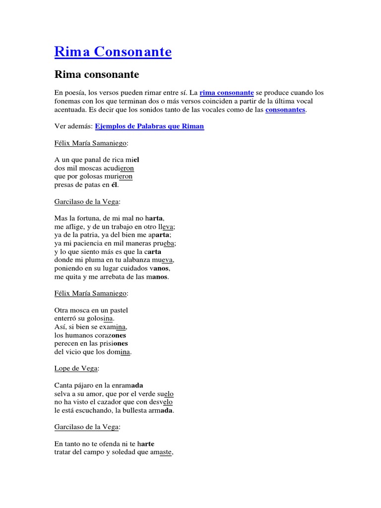 Rima Consonante | PDF | Rima | Poesía
