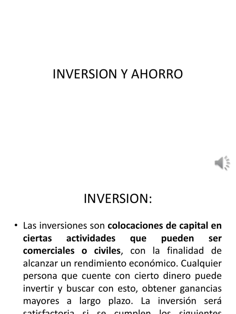 Inversion y Ahorro | PDF | Ahorro | Inversiones