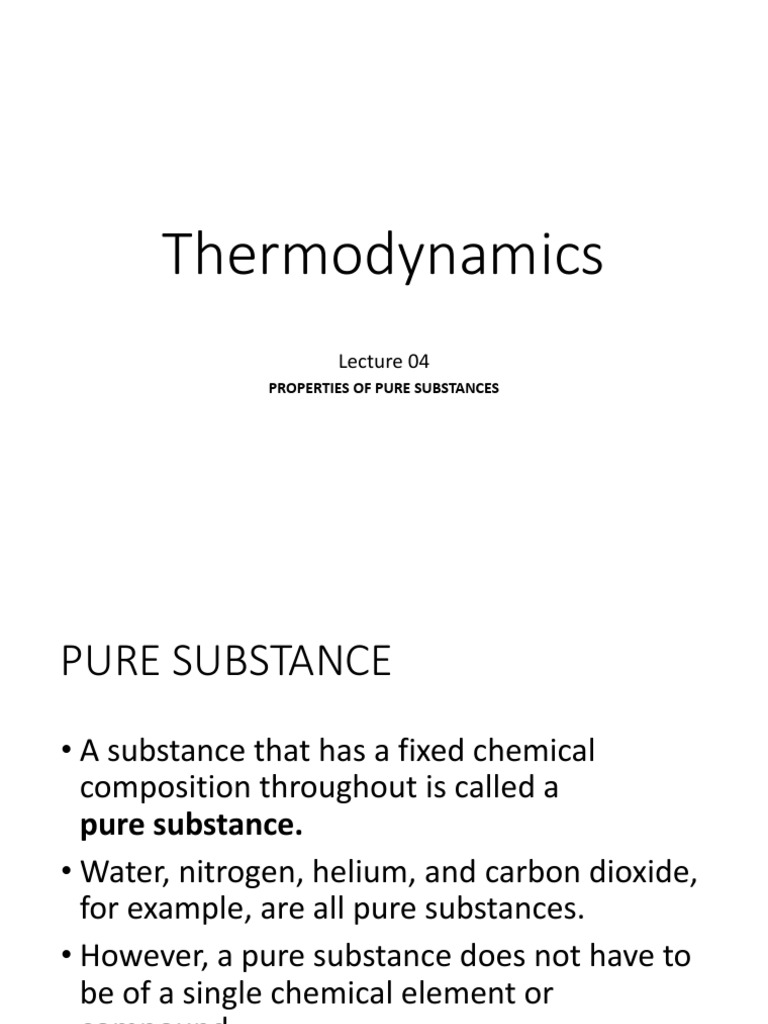 Thermodynamics: Properties of Pure Substances | PDF | Enthalpy | Phase ...
