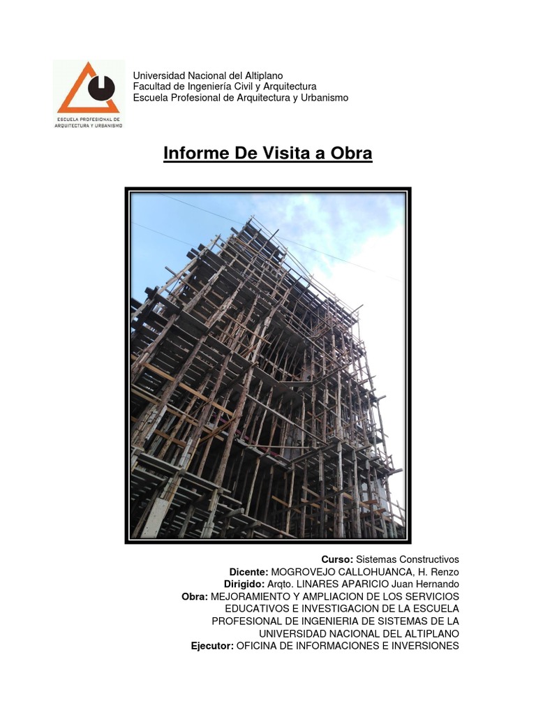 Informe de Visita A Obra | PDF | Fundación (Ingeniería) | Sectores ...