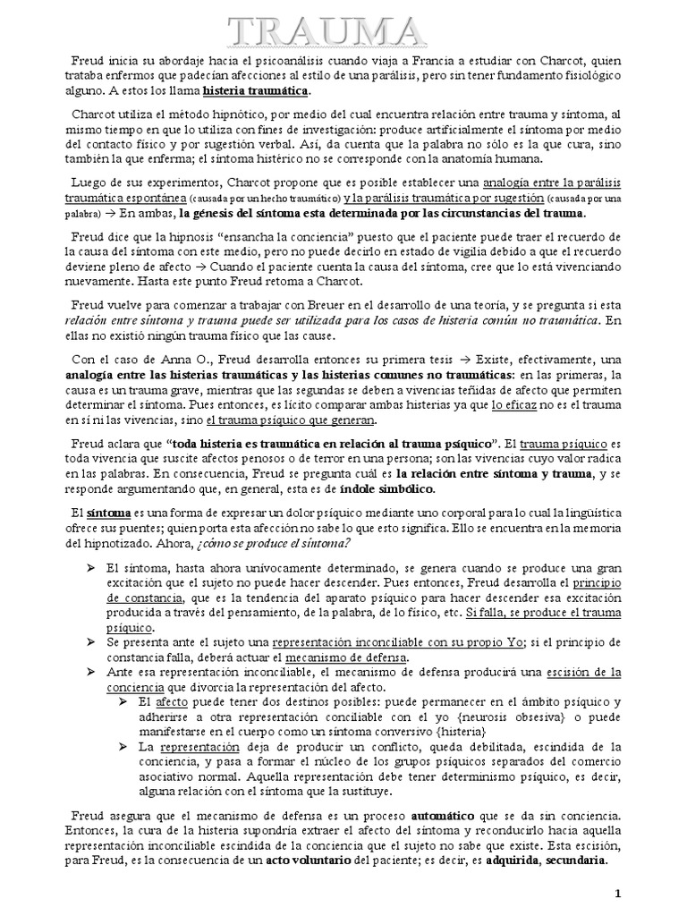 PSA LAZNIK - Trauma | PDF | Trauma psicólogico | Sigmund Freud