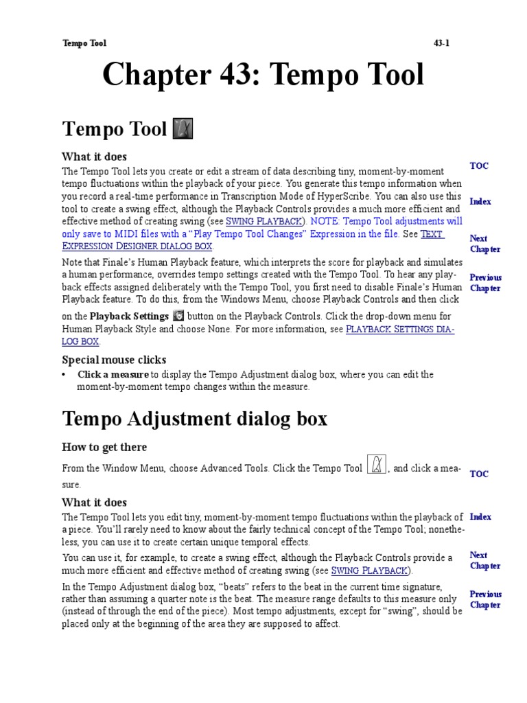 Chapter 43: Tempo Tool | Download Free PDF | Tempo | Dialog Box